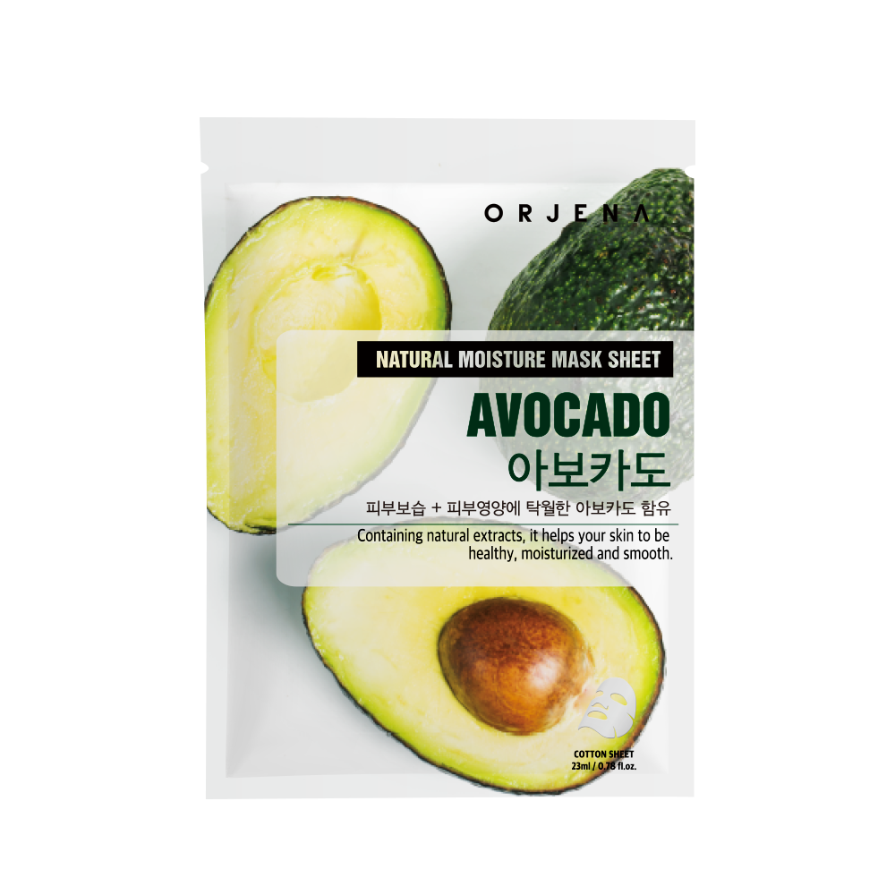 Natural Moisture Sheet Mask – Avocado, Orjena - BewellStore